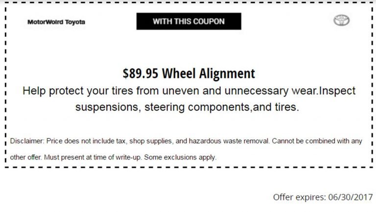 Motorworld Toyota Wheel Alignment Coupon | Northeast Pennsylvania ...