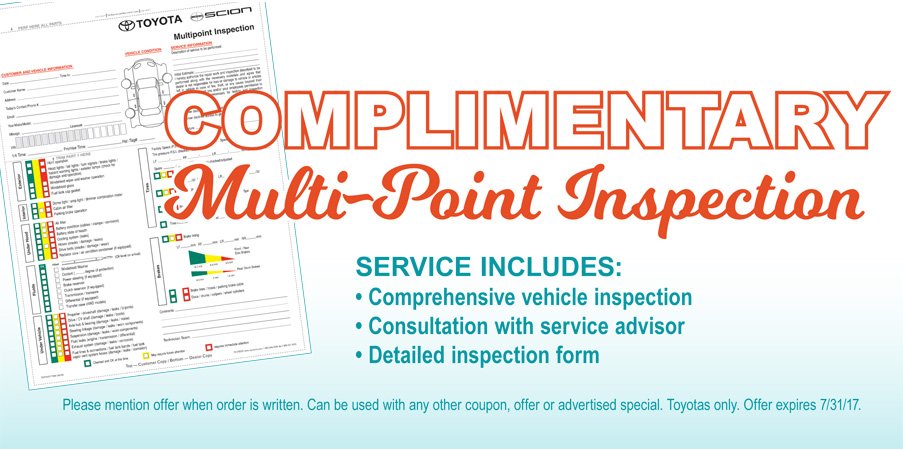 June Multi-Point Inspection Special | Northeast Pennsylvania Toyota ...
