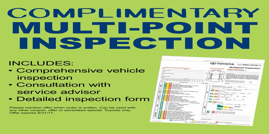 August Multi-Point Inspection Special | Northeast Pennsylvania Toyota ...