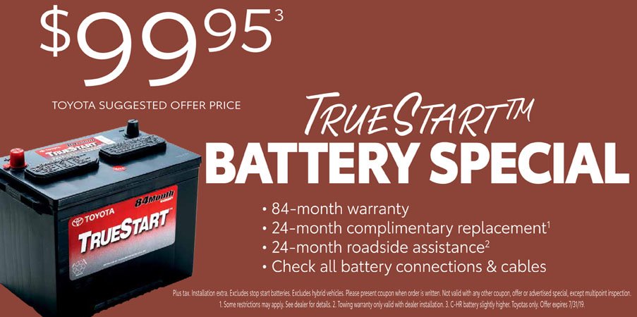 July 2019 Battery Special | Northeast Pennsylvania Toyota Dealers Service