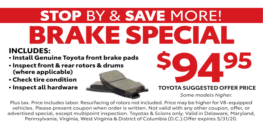 May 2020 Brake Special | Northeast Pennsylvania Toyota Dealers Service