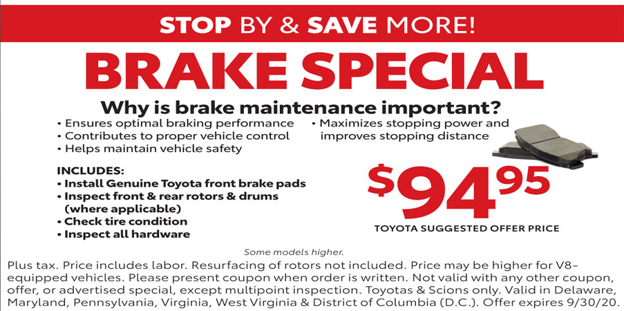 September 2020 Brake Special | Northeast Pennsylvania Toyota Dealers ...